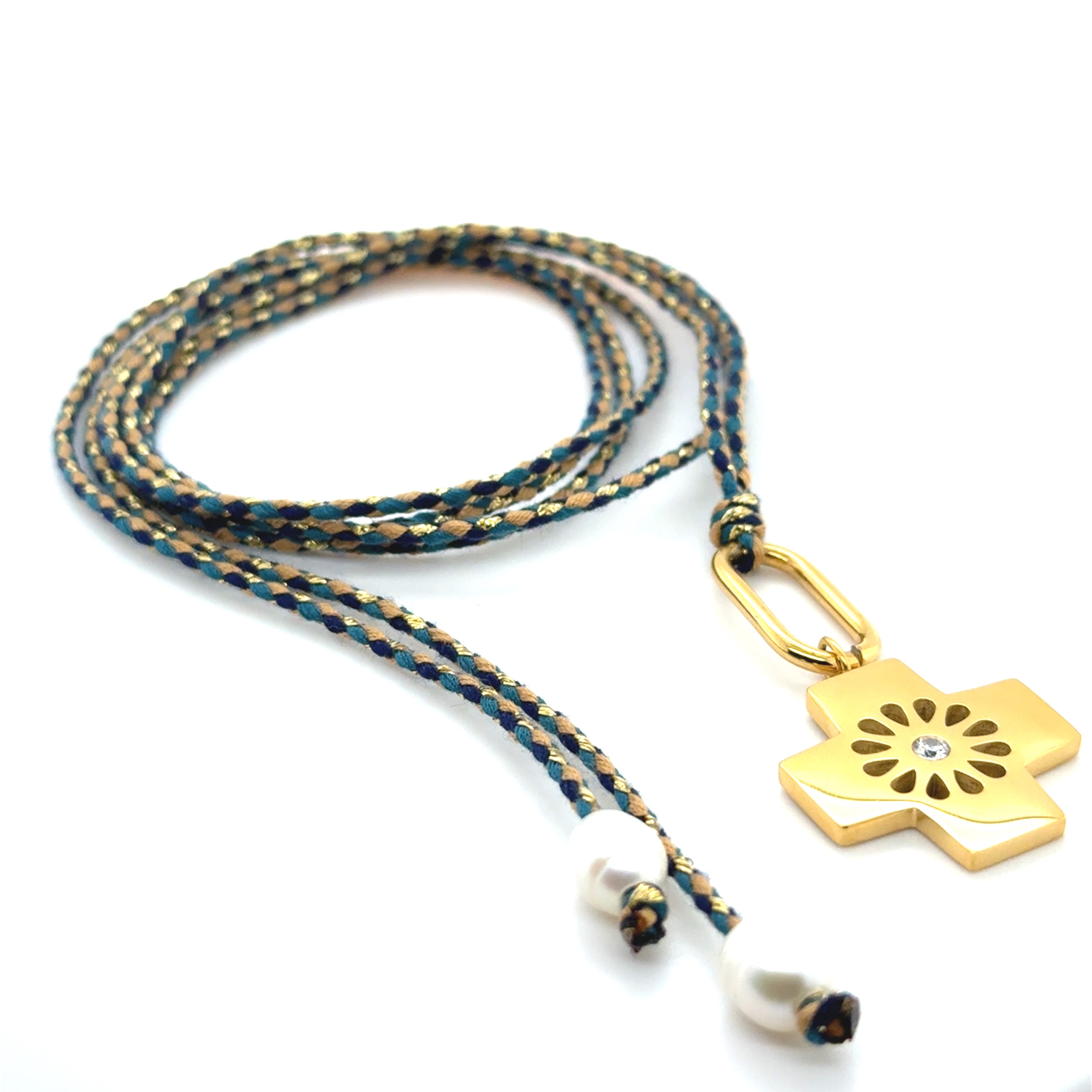 Golden Cross Cord Necklace